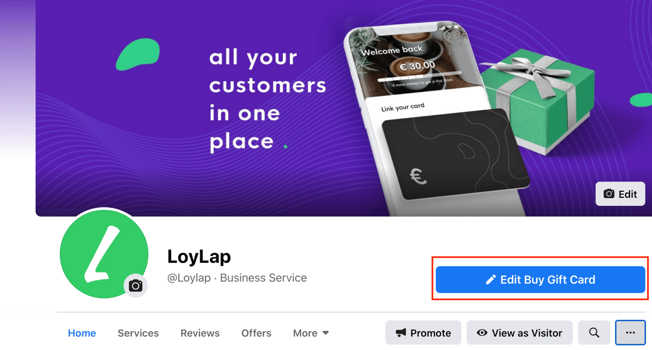 Add a 'Buy Gift Cards' button to your Facebook Page