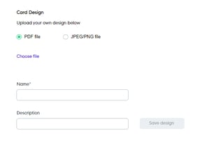 Upload your existing Gift Card Design